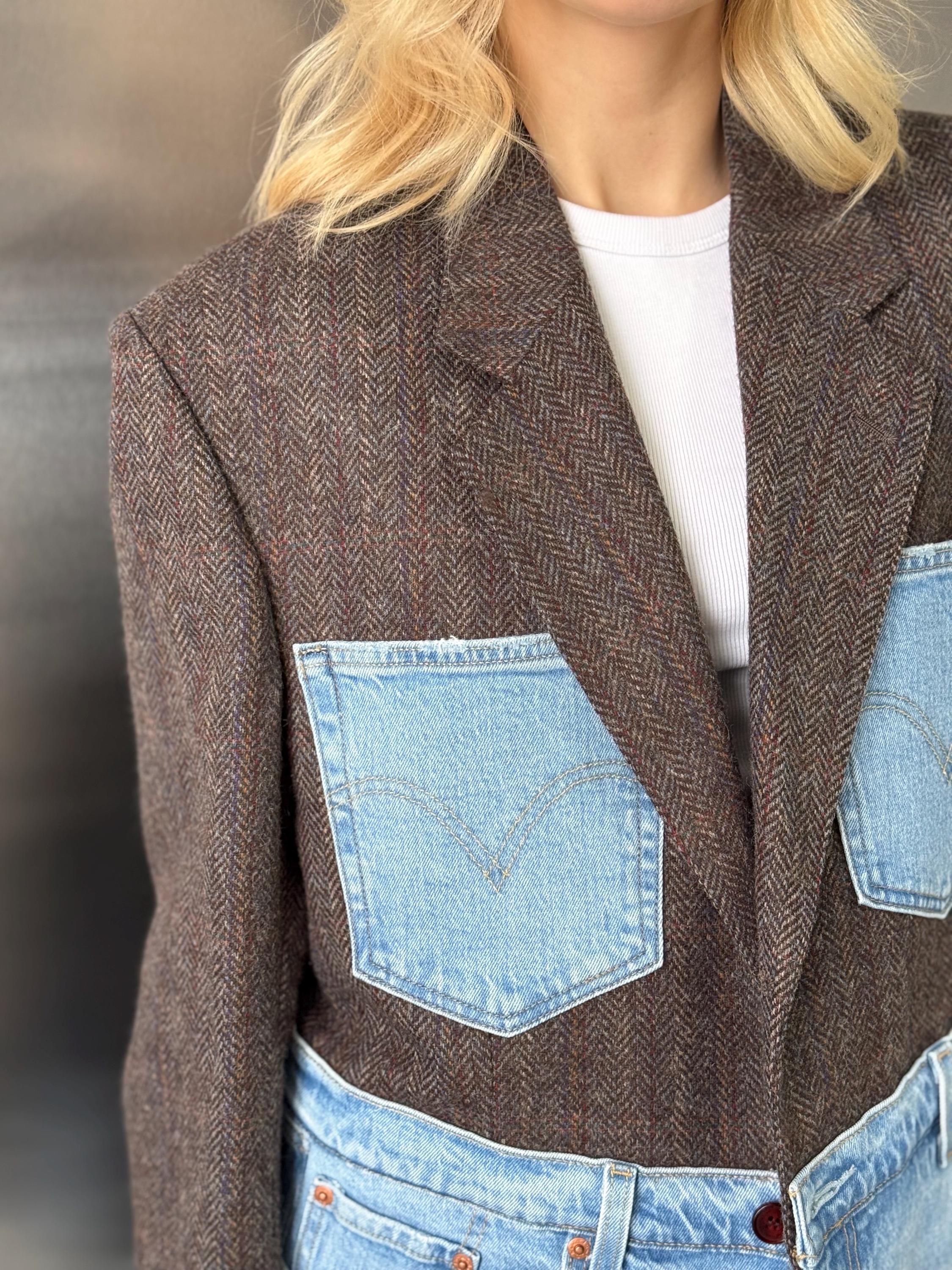 Oversized Vintage Upcycled Blazer Jacket Unique Denim - Etsy
