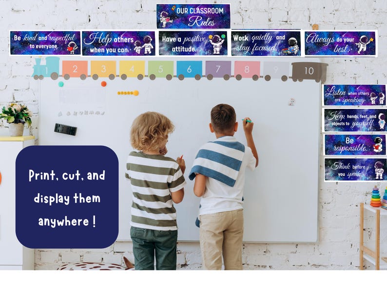 Space-themed Classroom Rules Posters – Set of 12 | A2 Size Motivational ...