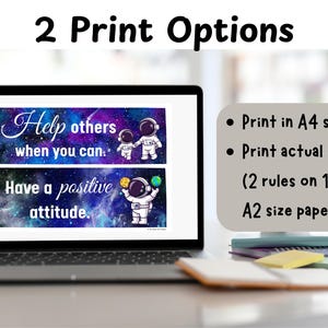 Space-themed Classroom Rules Posters – Set of 12 | A2 Size Motivational ...