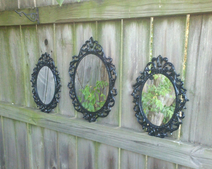 Dark Fairy Tale Mirror Decor Set Three Large Ovals in Glossy - Etsy