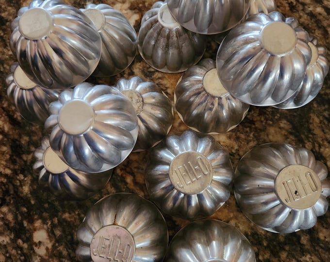 Set of 16 Small Vintage Tin, Fluted Pastry or Tart Molds, JELL-O Brand ...