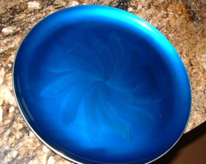 Vintage Anodized Aluminum Tray, OLDEN Norway. Blue With Pinwheel - Etsy