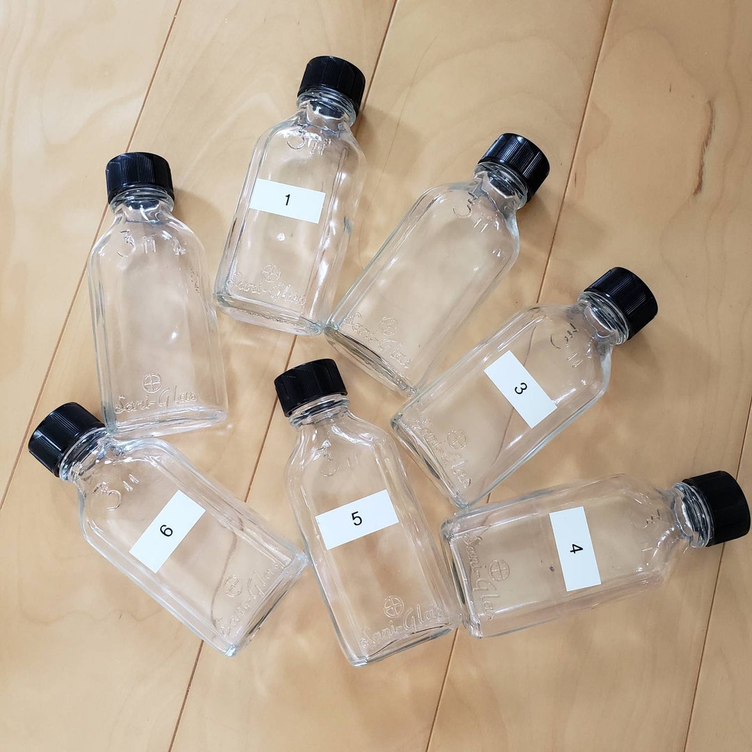 Lot of 7 Vintage Brockway Sani-glas Medicine Bottles With Lids, 3ii ...