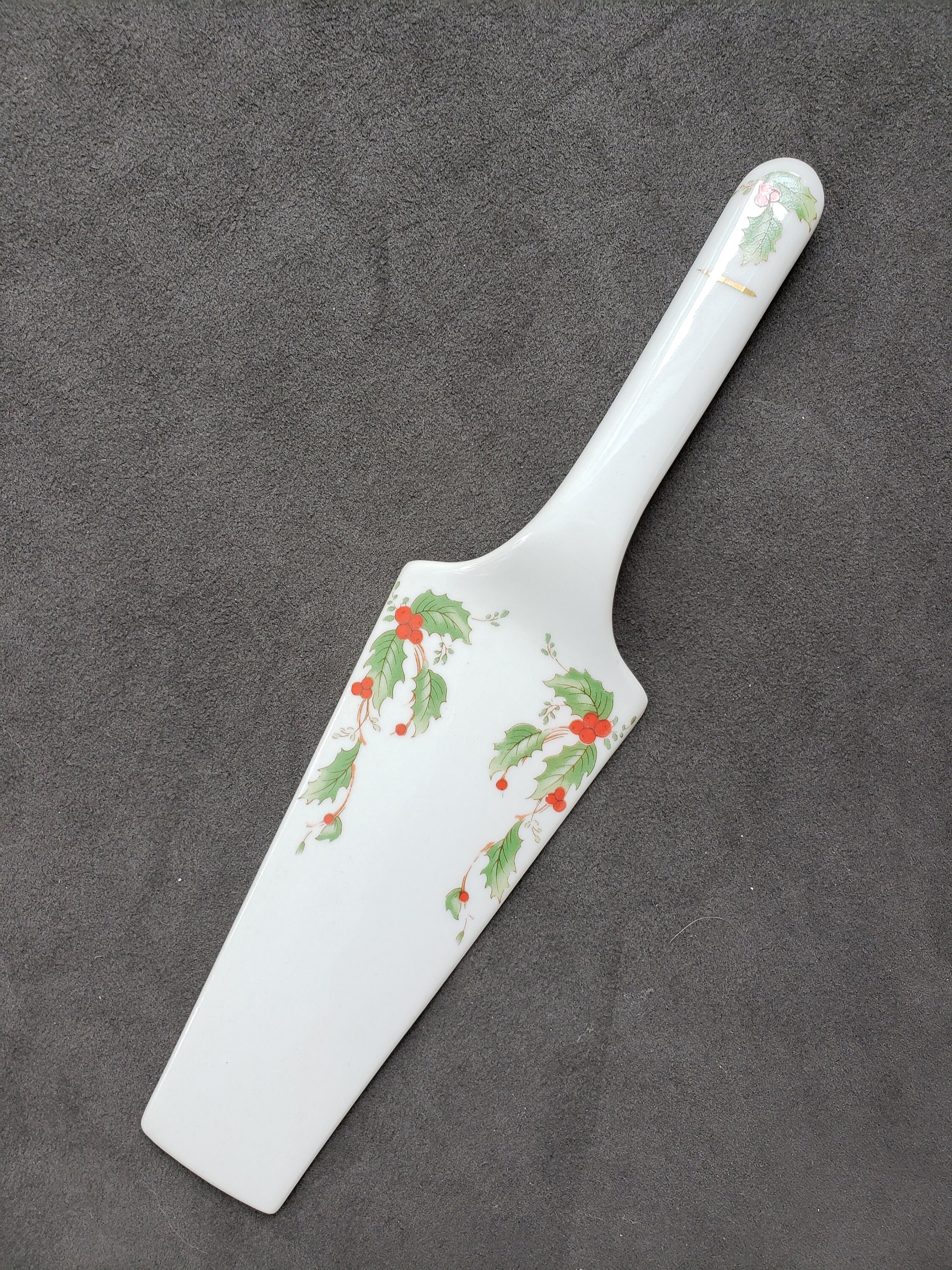 Vintage Porcelain Pottery Pie / Cake Server Holiday Green | Etsy