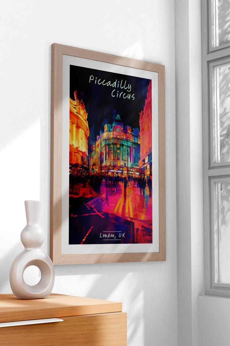 Vintage Piccadilly Circus Poster – Colourful London Wall Art Print - Etsy