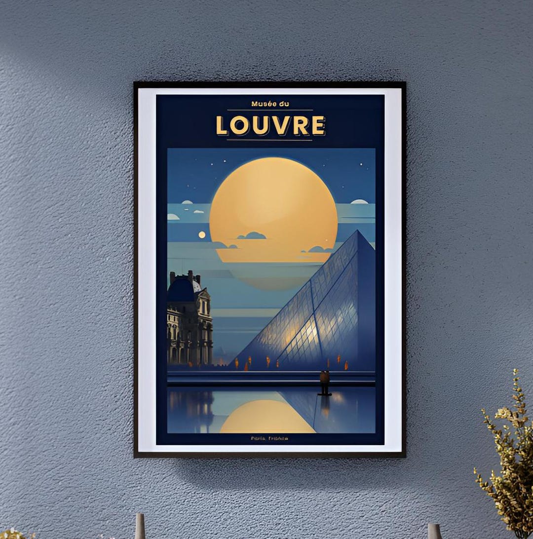 Vintage Musée Du Louvre Poster 50X70 Cm – Artistic Parisian/paris Wall ...