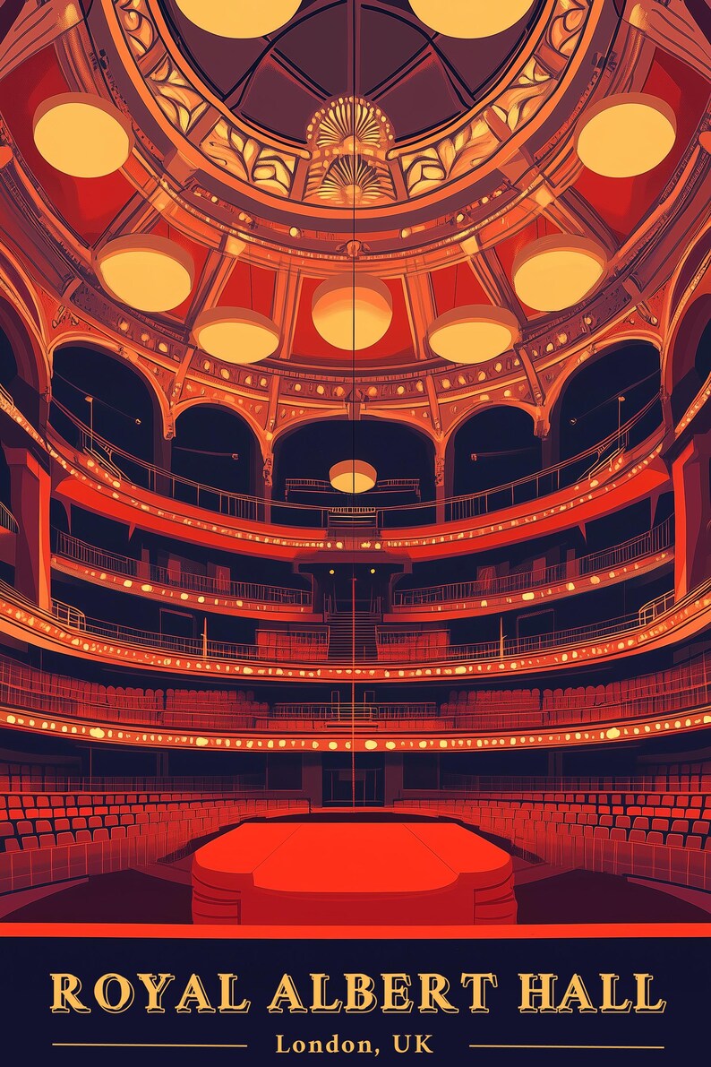 Vintage Royal Albert Hall Poster – Theatrical London Wall Art - Etsy