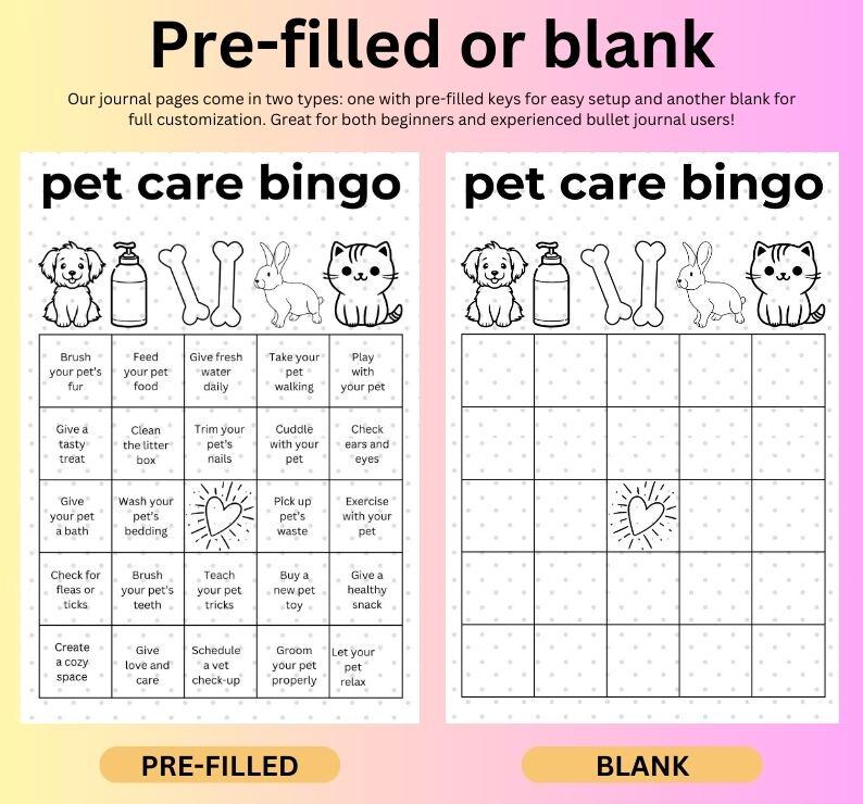 Pet Bingo Cards: Printable Bingo Game, Pet Care Cards, Fun Kids ...