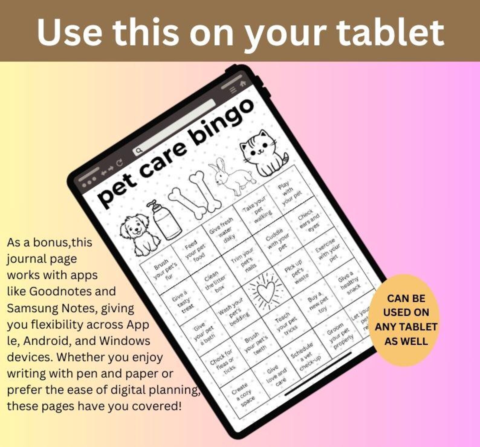 Pet Bingo Cards: Printable Bingo Game, Pet Care Cards, Fun Kids ...