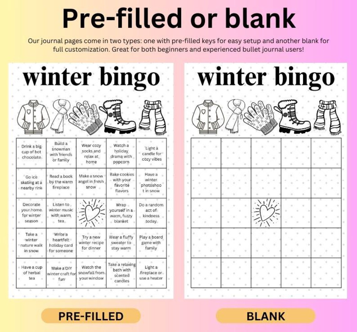 Winter Bingo Game Printable, Fun Winter Activity for Kids, Winter ...