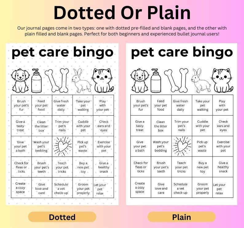 Pet Bingo Cards: Printable Bingo Game, Pet Care Cards, Fun Kids ...
