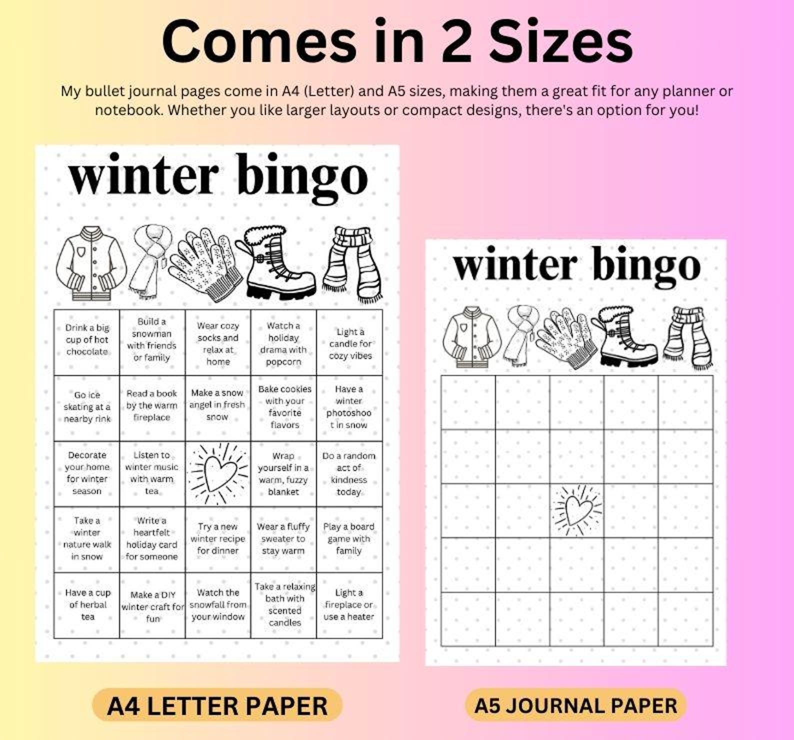Winter Bingo Game Printable, Fun Winter Activity for Kids, Winter ...