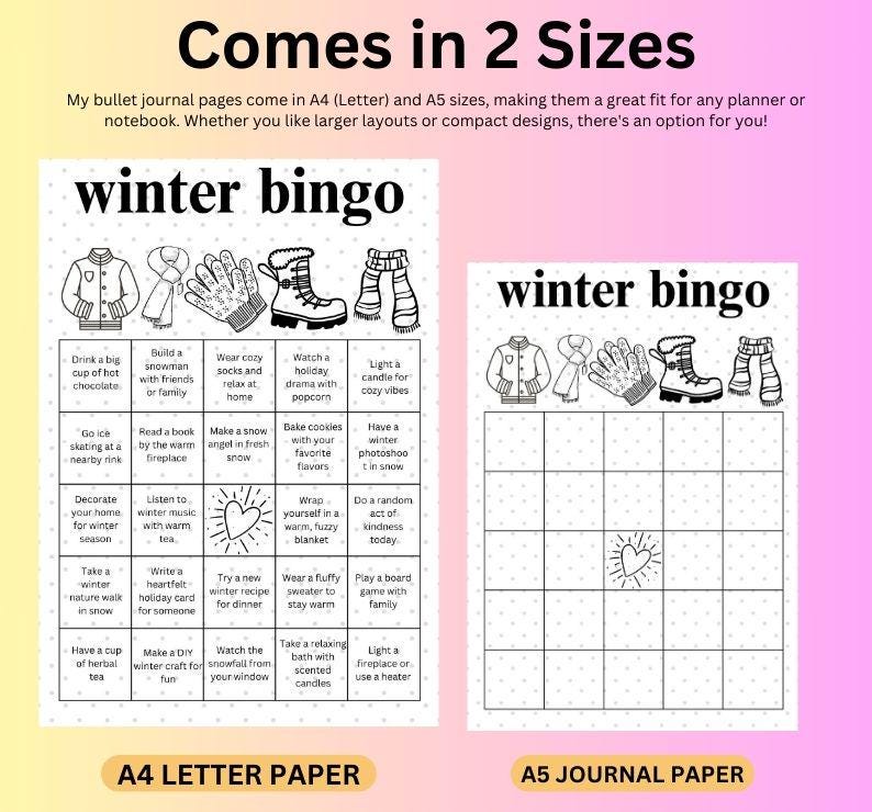Winter Bingo Game Printable, Fun Winter Activity for Kids, Winter ...