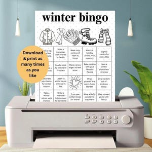 Winter Bingo Game Printable, Fun Winter Activity for Kids, Winter ...