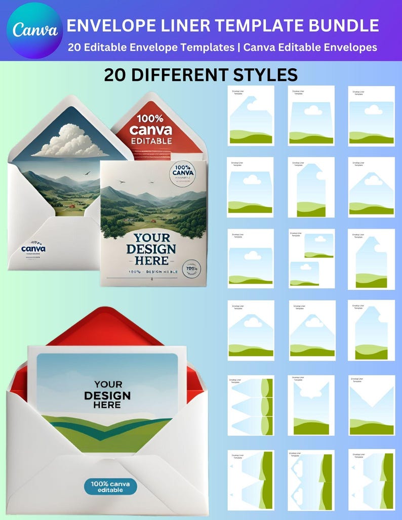 Envelope Liner Template – Easy-to-customize DIY Printable With Photo ...