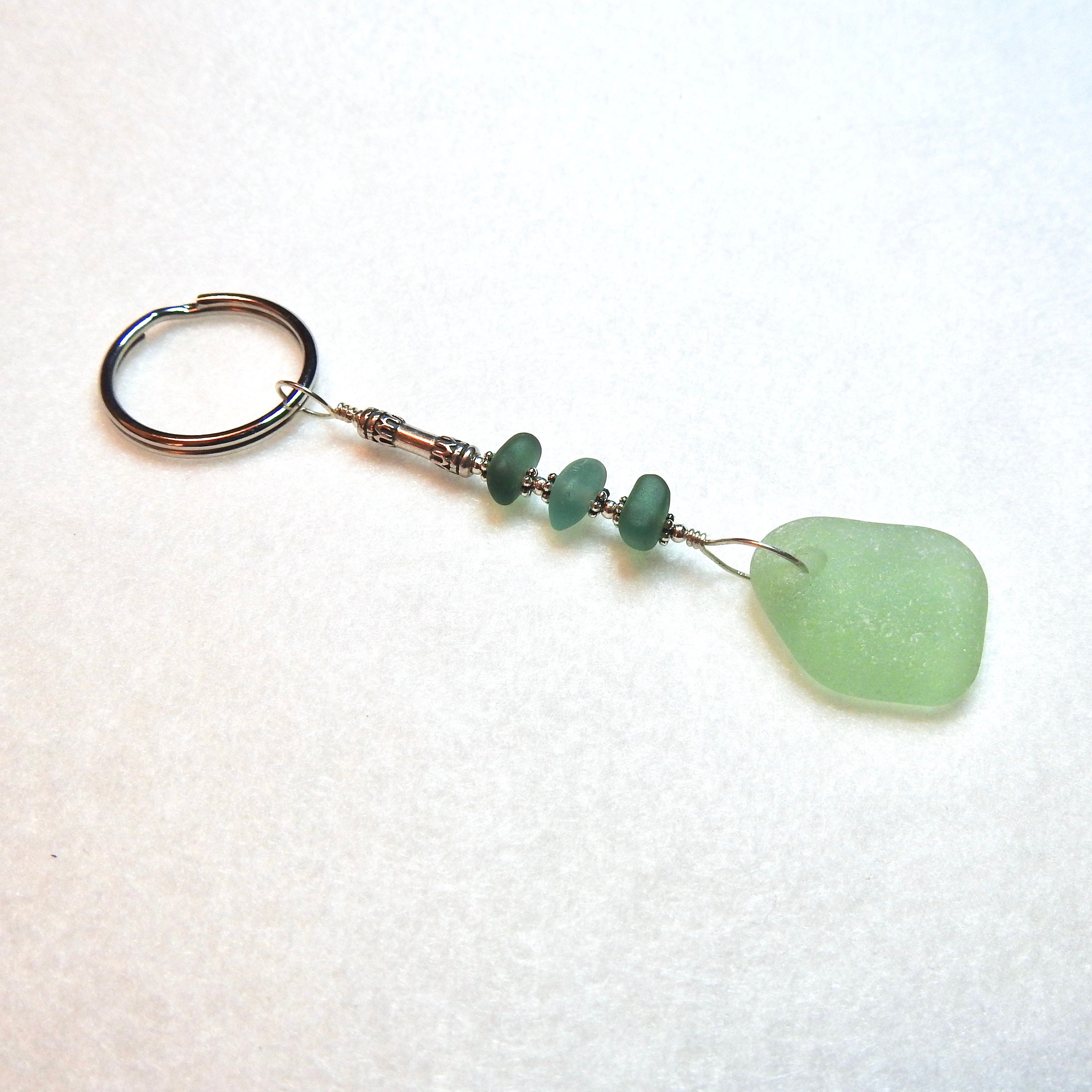 Sea Glass Keychain Handmade Key Chain Ocean Themed Gift Sea | Etsy
