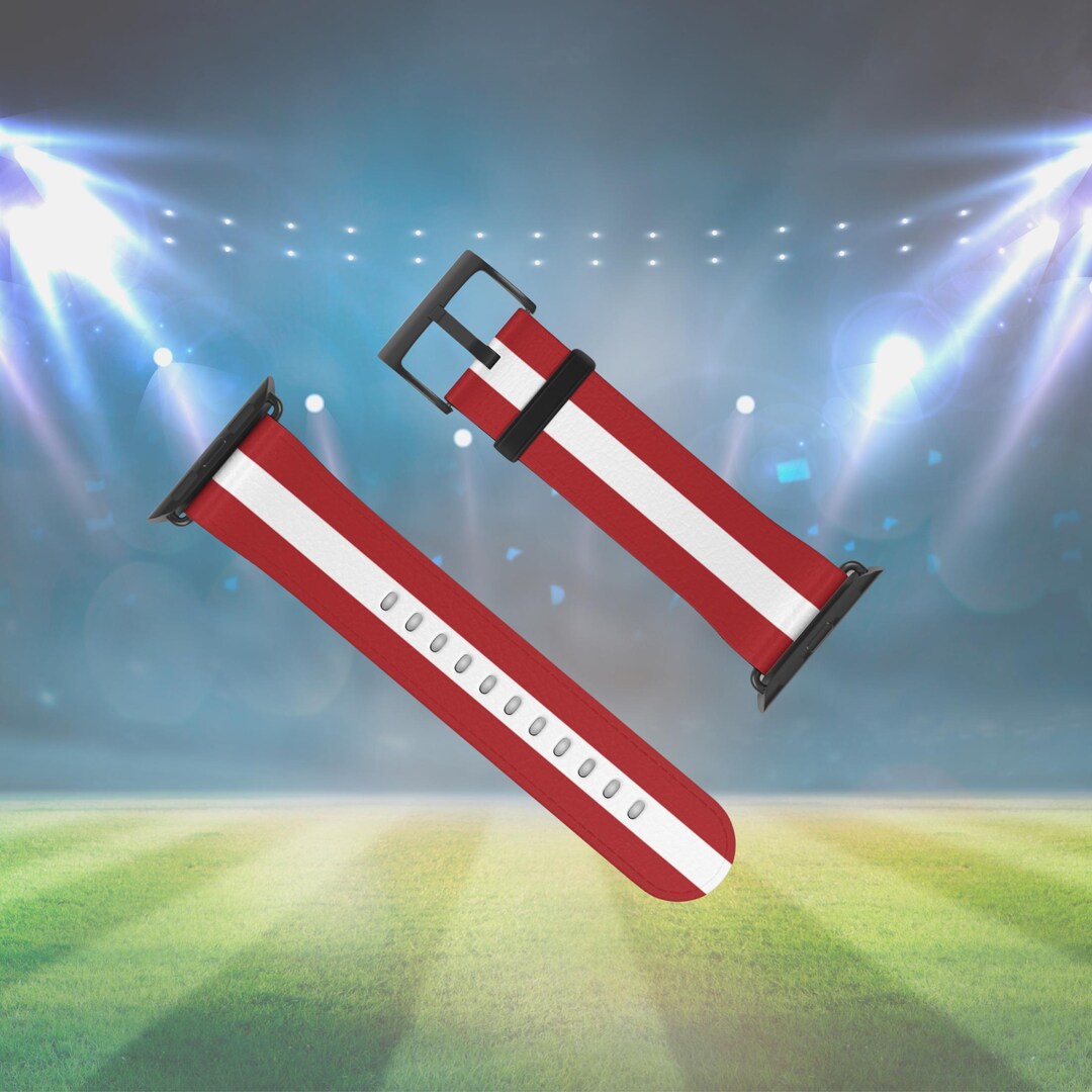 Red White Stripe Watch Band for Apple Sporty Smartwatch Strap Athletic ...