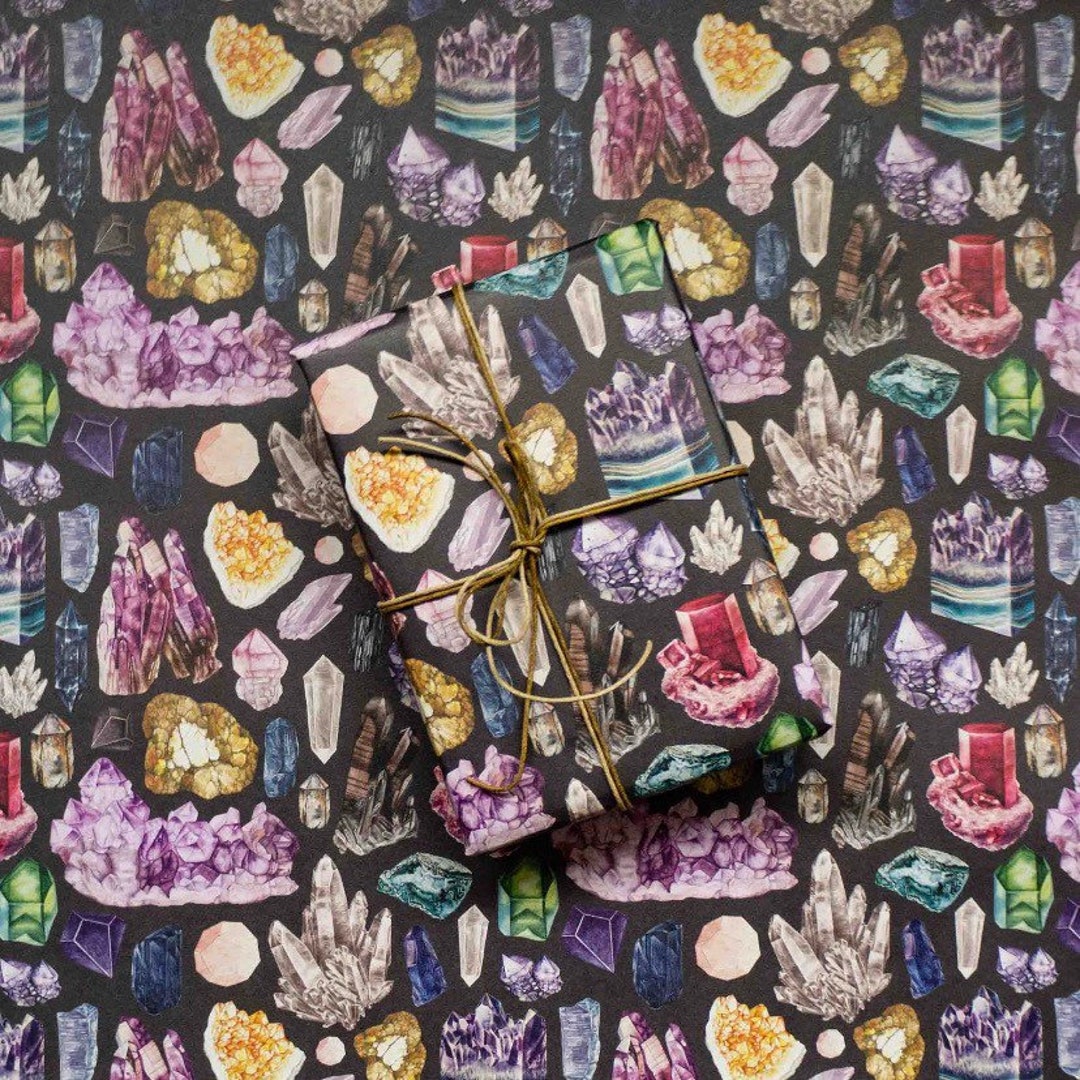 Luxury Crystal Wrapping Paper, 3 X Sheets Bespoke Gemstone Collection ...