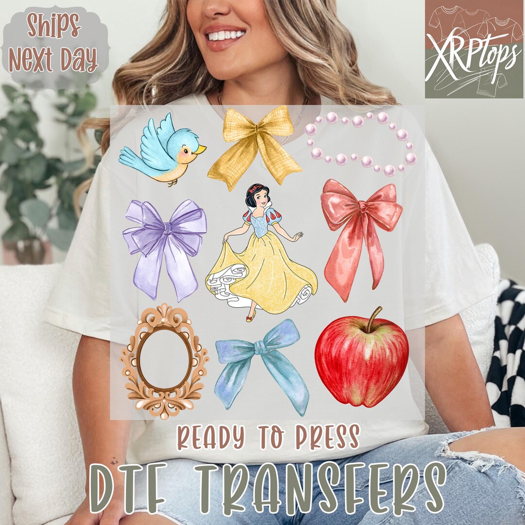 Disney Coquette Snow White Princess Heat Press Transfer, Disney DTF ...