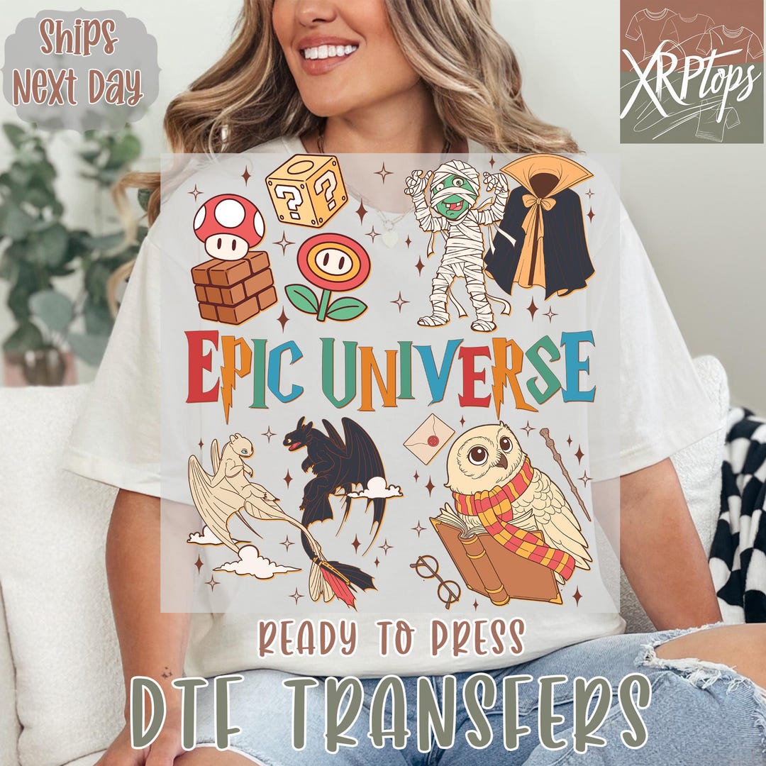 Retro Epic Universe Heat Press Transfer, Family Epic Universe Trip ...
