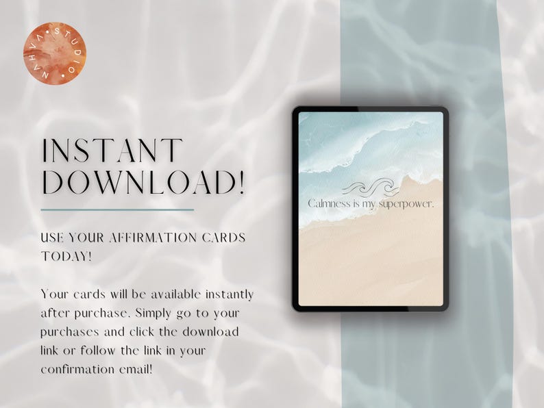 Affirmation Cards Printable | Beach Aesthetic | 30 Mindfulness Quote ...
