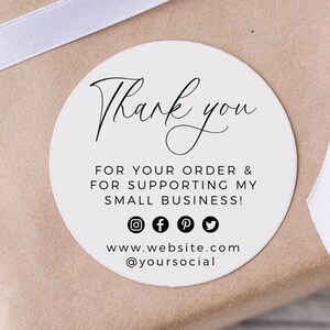 Editable Business Sticker Tag Template, Minimalist Vertical Black ...