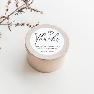 Editable Thank You Sticker Template, Instant Download Printable ...