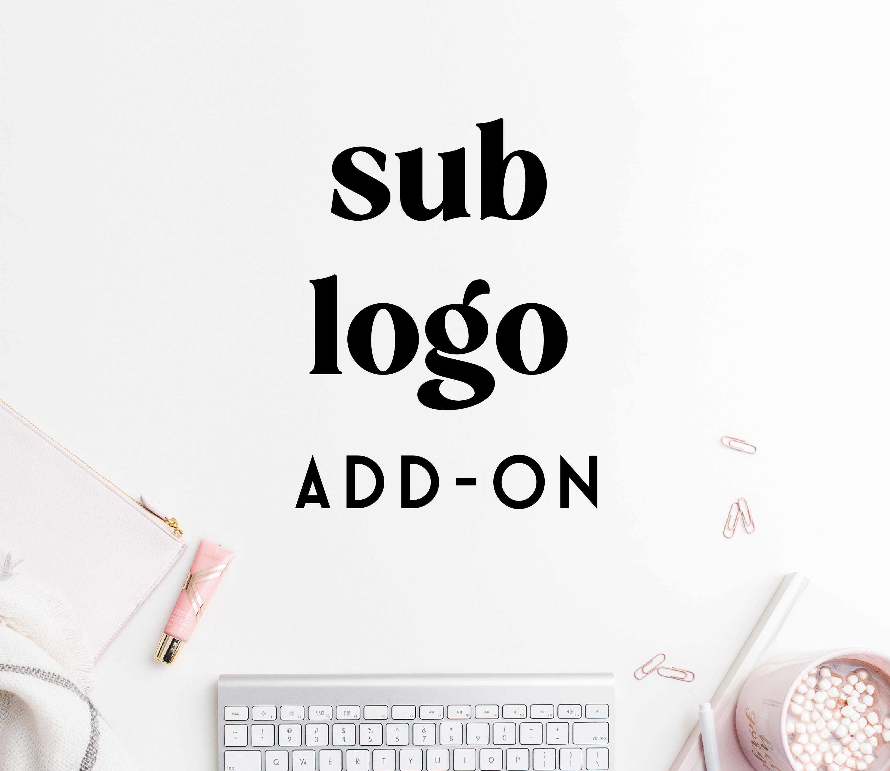 SUB LOGO add on for premade and custom logo designs | Etsy