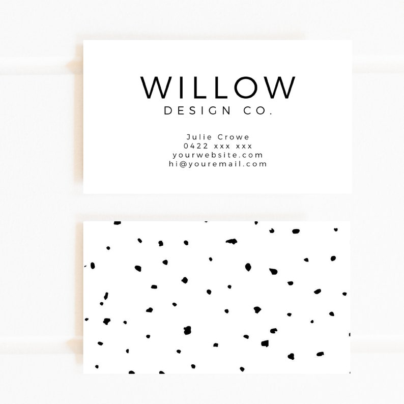 White Polkadot Premade Custom Business Card Pastel Calling - Etsy