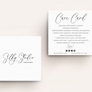 Editable Care Card Template, Printable DIY Small Business Branding ...
