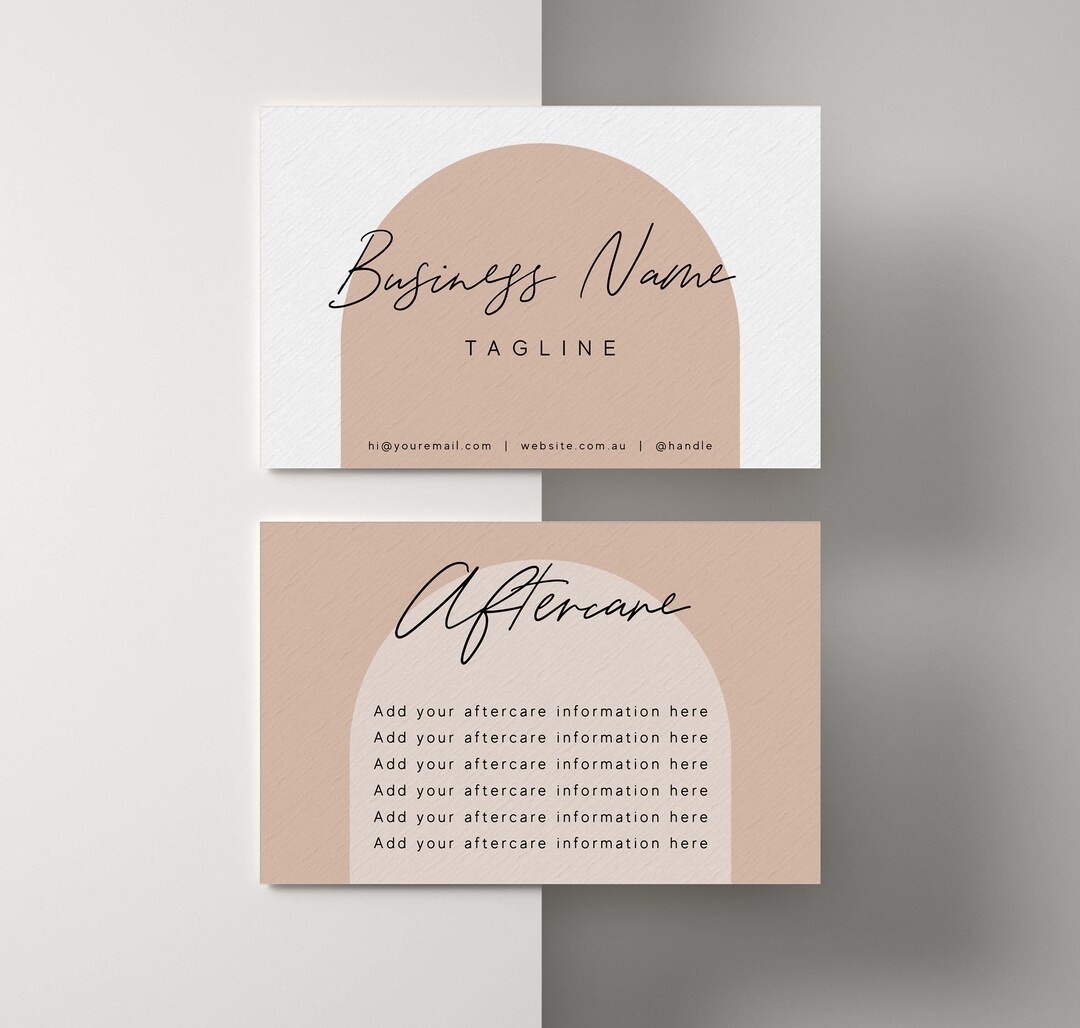 Aftercare Card Template, EDITABLE DOWNLOAD Printable DIY, Instant ...