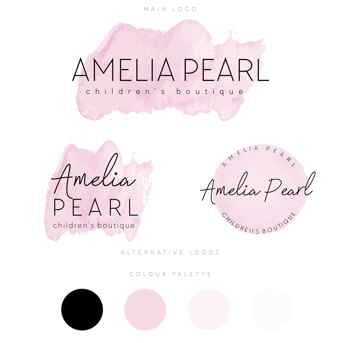 Watercolour Logo Design Photography Branding Premade Logo | Etsy