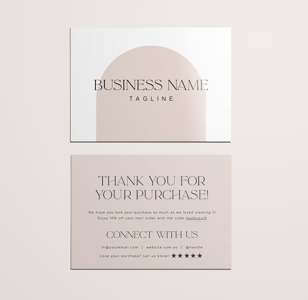 Minimalist Thank You for Your Order Card Template Thank You for Your ...