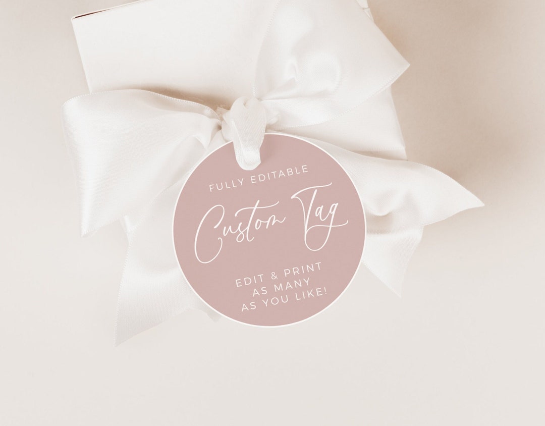 Editable Thank You Sticker Template, Blush Pink Modern Minimalist ...