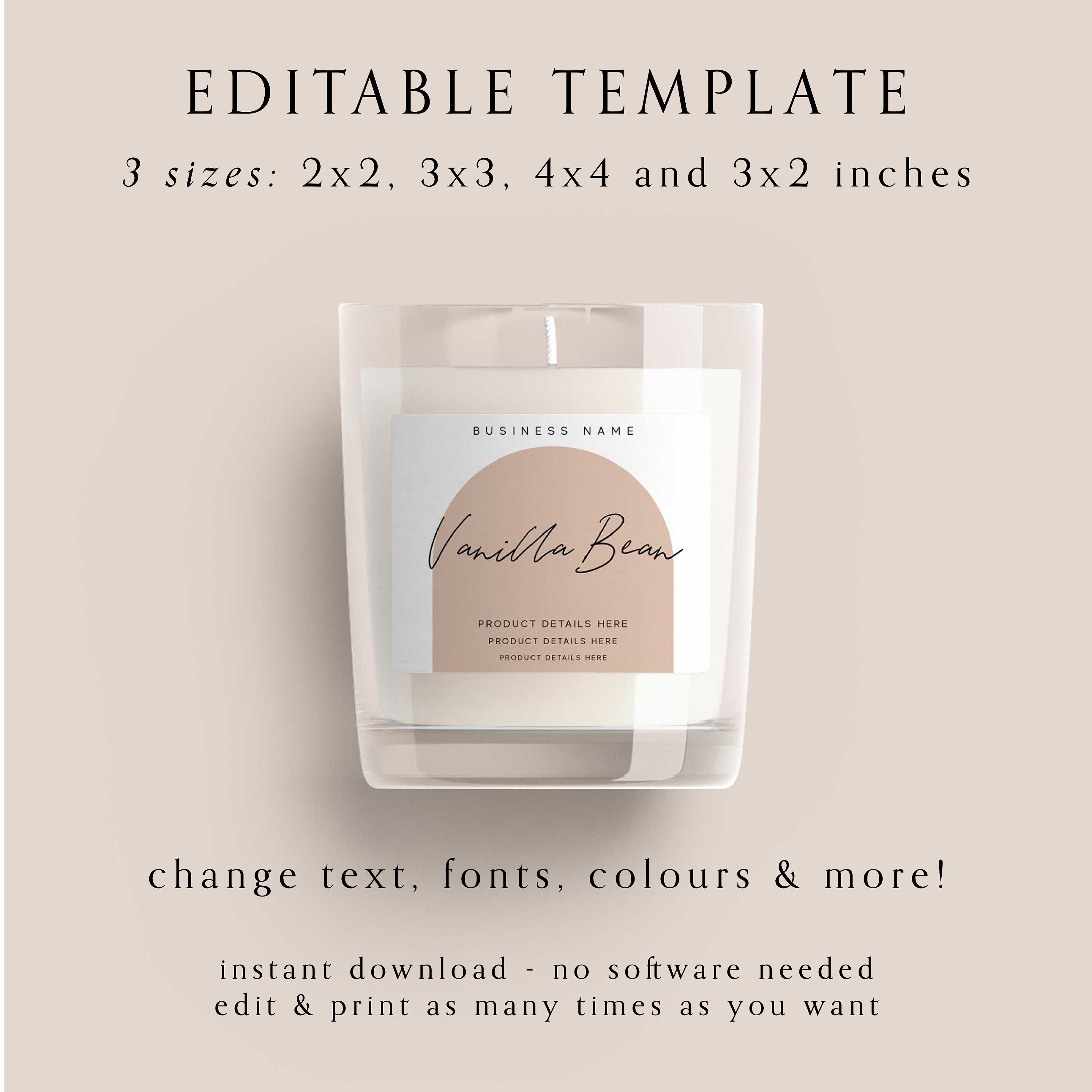 Product Label Sticker Template EDITABLE DOWNLOAD Printable - Etsy