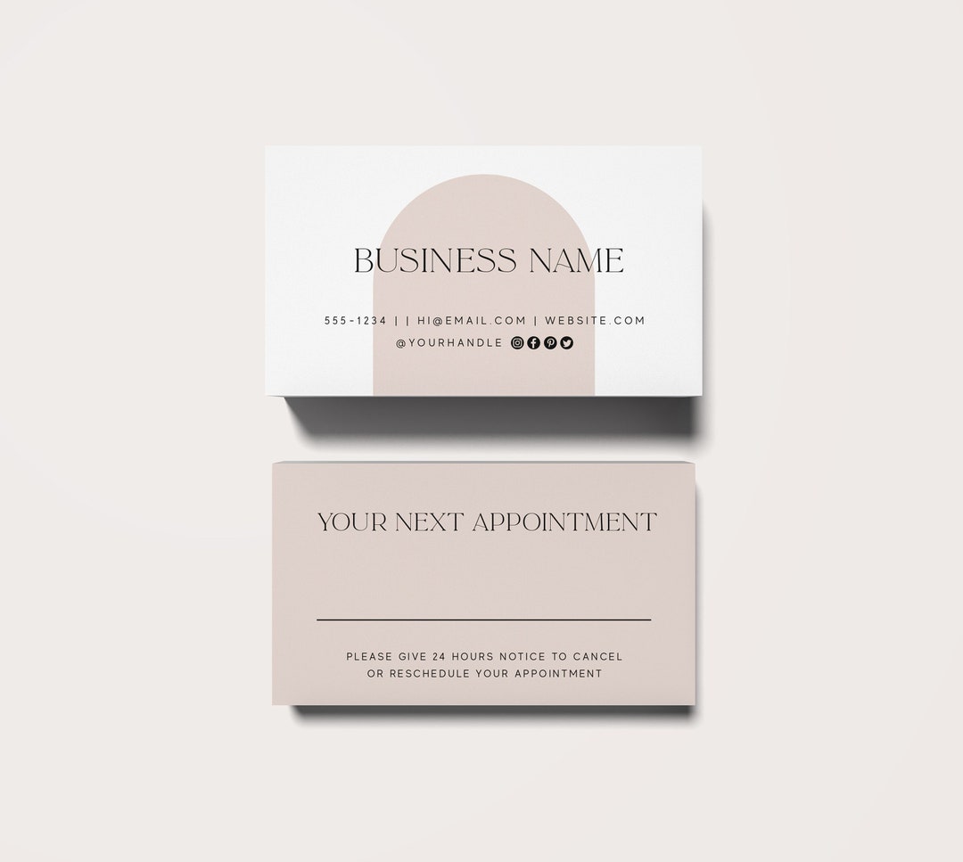 Appointment Card Template, EDITABLE DOWNLOAD Printable DIY, Instant ...