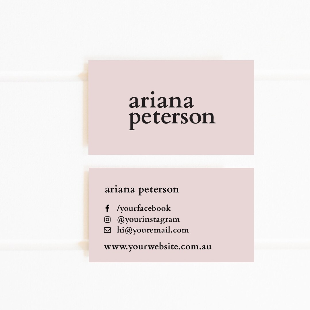 Text Only Premade Custom Business Card, Pastel Calling Cards ...