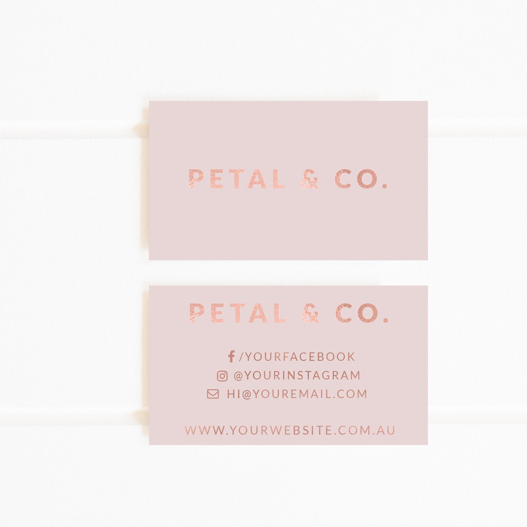 Blush Pink Premade Custom Business Card, Pastel Calling Cards ...