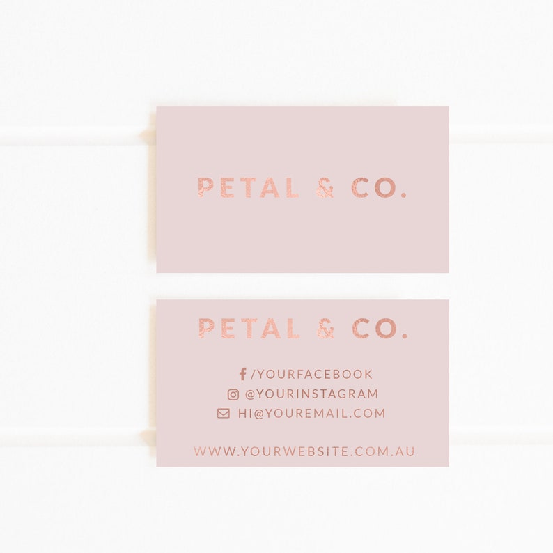 Blush Pink Premade Custom Business Card Pastel Calling Cards - Etsy