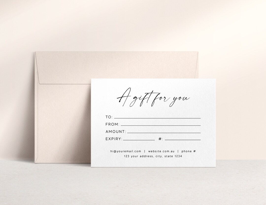 Gift Card Template, EDITABLE DOWNLOAD Printable DIY, Instant Download ...