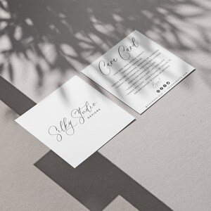 Editable Care Card Template, Printable DIY Small Business Branding ...