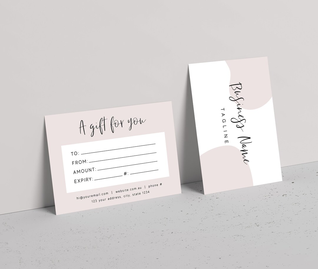 Gift Card Template, EDITABLE DOWNLOAD Printable DIY, Instant Download ...