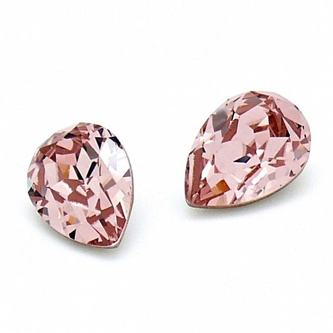 Fancy Blush Pink Vintage Rose Teardrop Fancy Rhinestone Crystal Drop ...