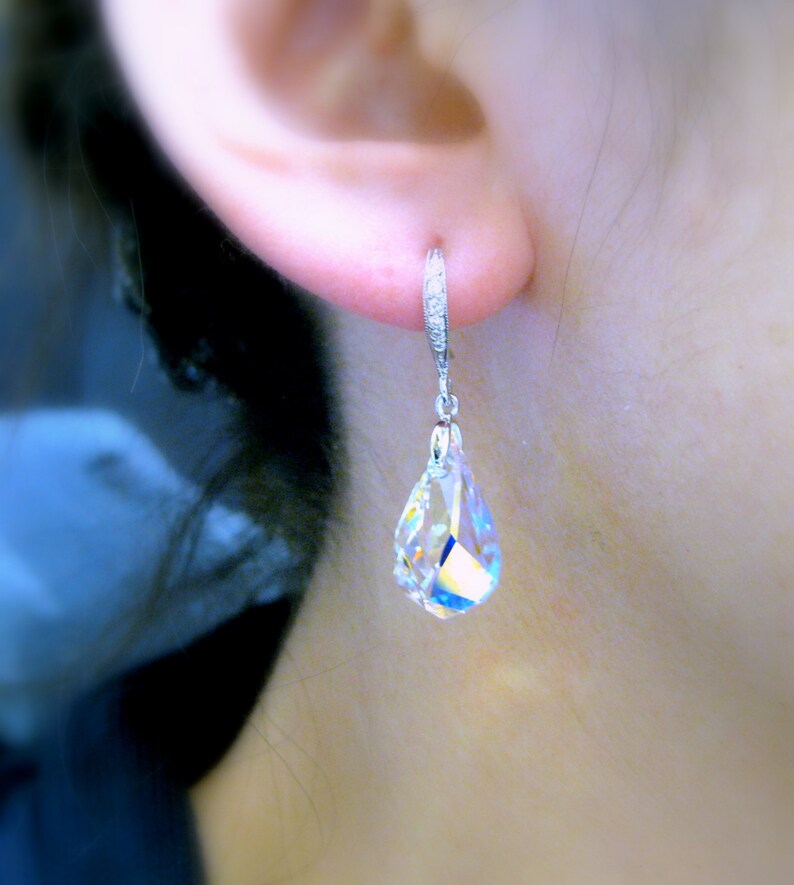 Bridal Wedding Fancy Crystal New Helix Ab Briolette With Cubic | Etsy