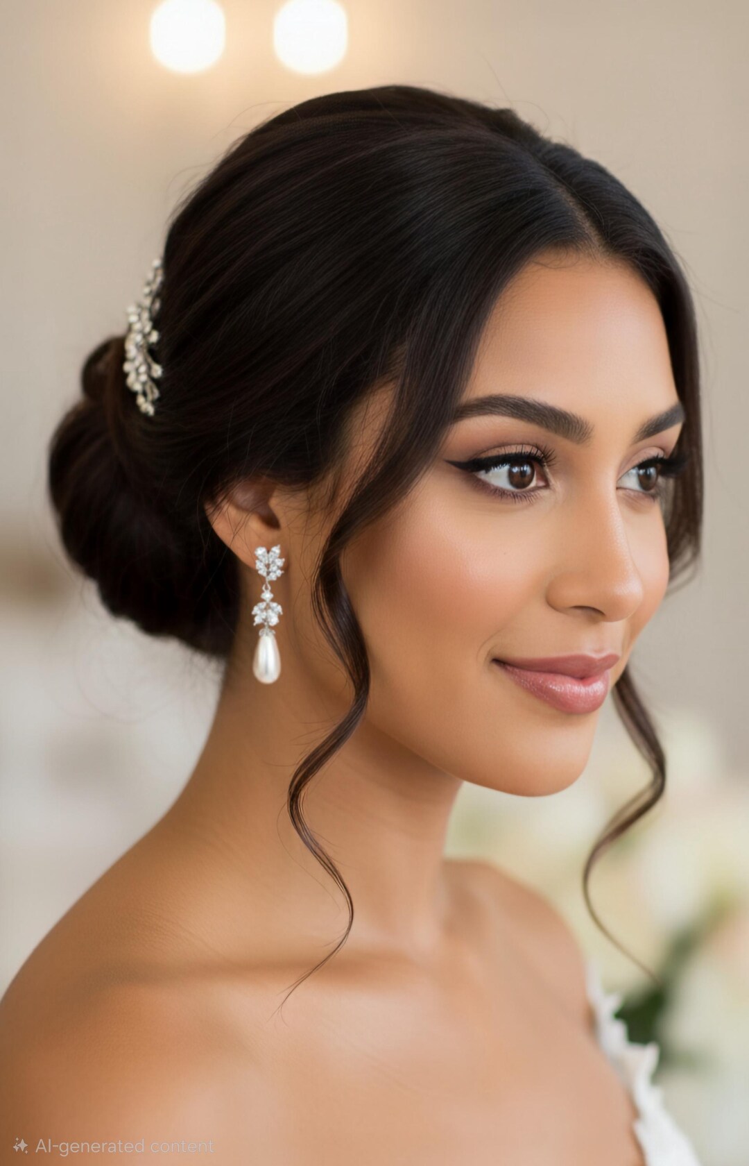 Bridal Earrings Wedding Jewelry Platinum Shell Pearl Earrings Clear ...