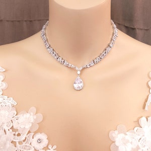 Wedding Jewelry Prom Bridal Necklace Pageant Clear White Multi Shape ...