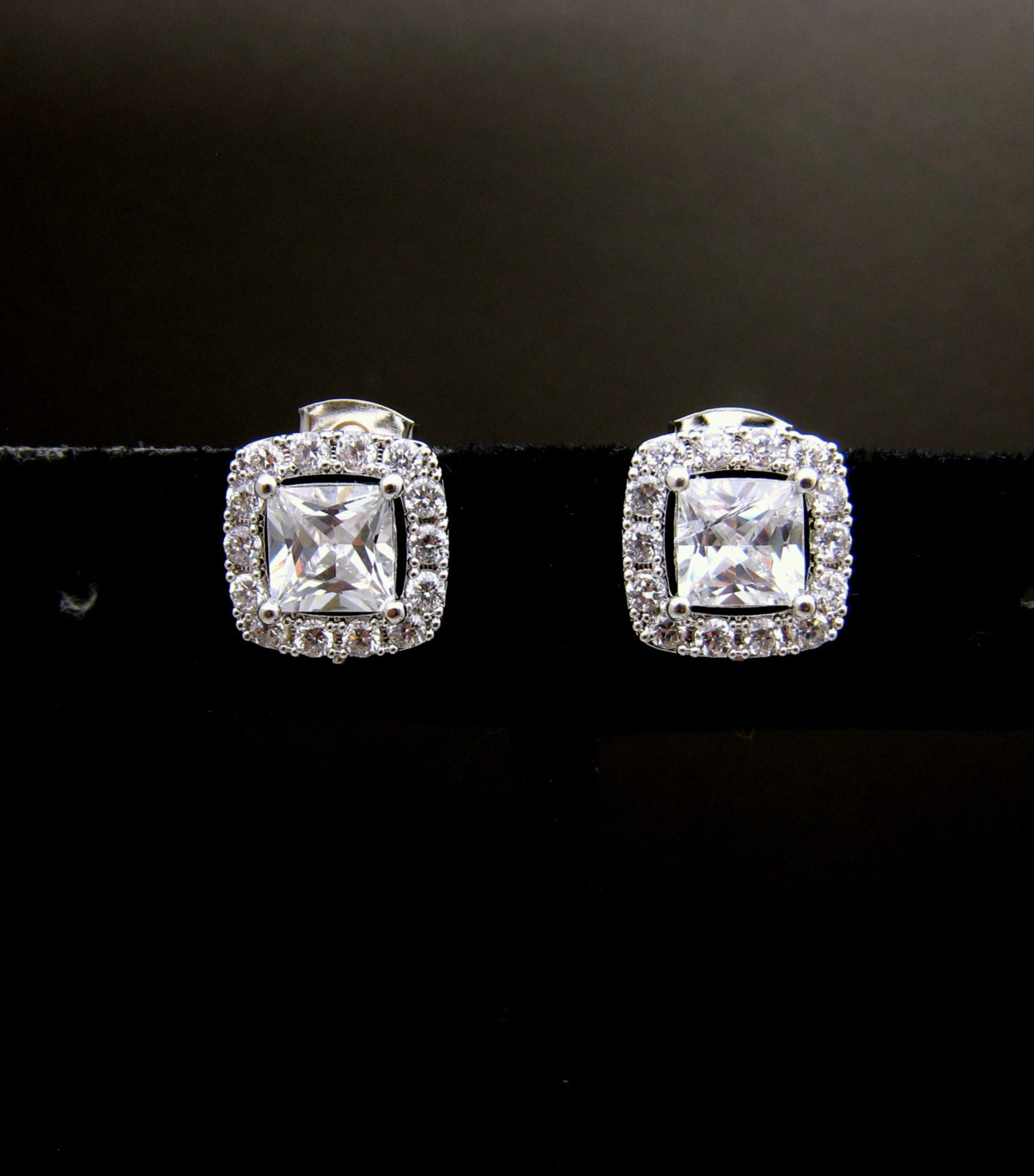 Bridal Earrings Wedding Jewlery Prom Party Bridesmaid Earrings Square ...