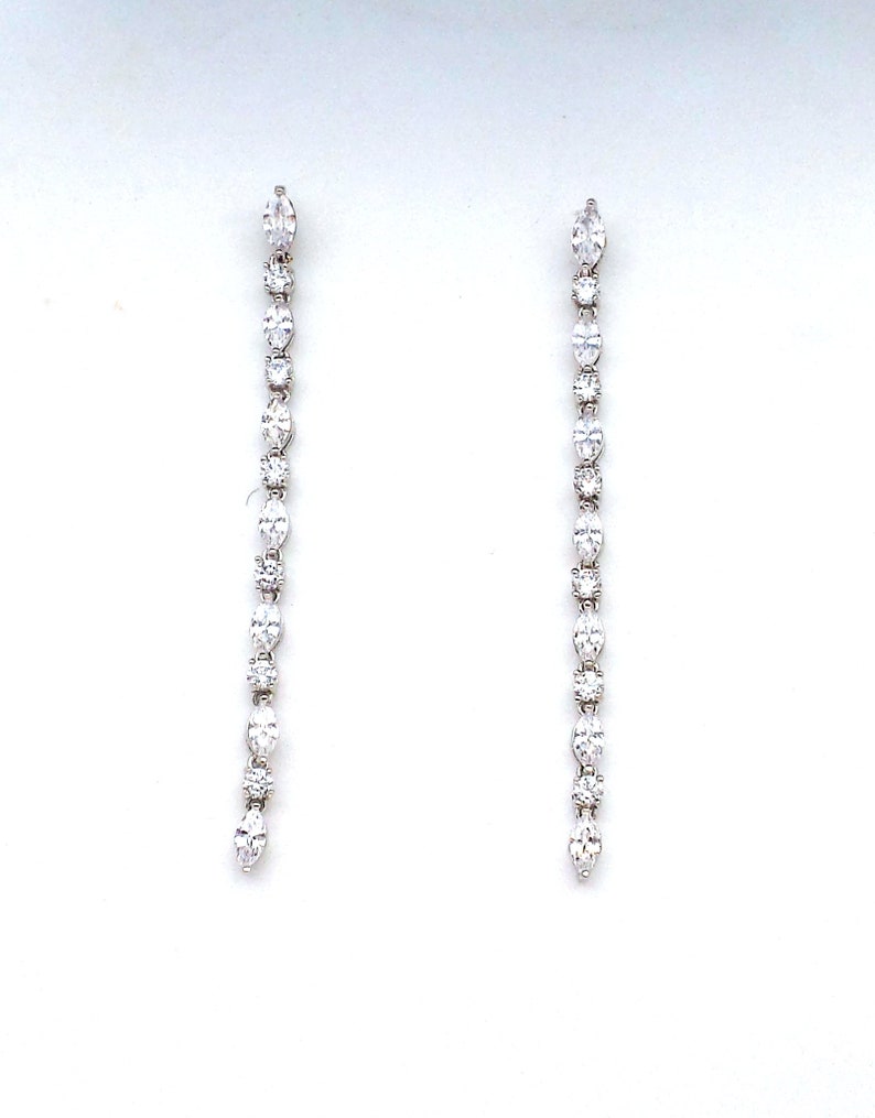 Bridal Wedding Prom Bridesmaid Earrings White Gold Plated - Etsy