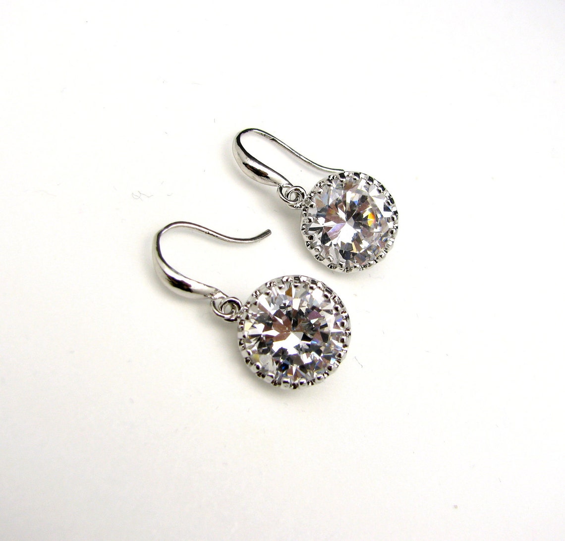 Bridal Jewelry Simple Bridal Earrings Wedding Earrings Wedding | Etsy