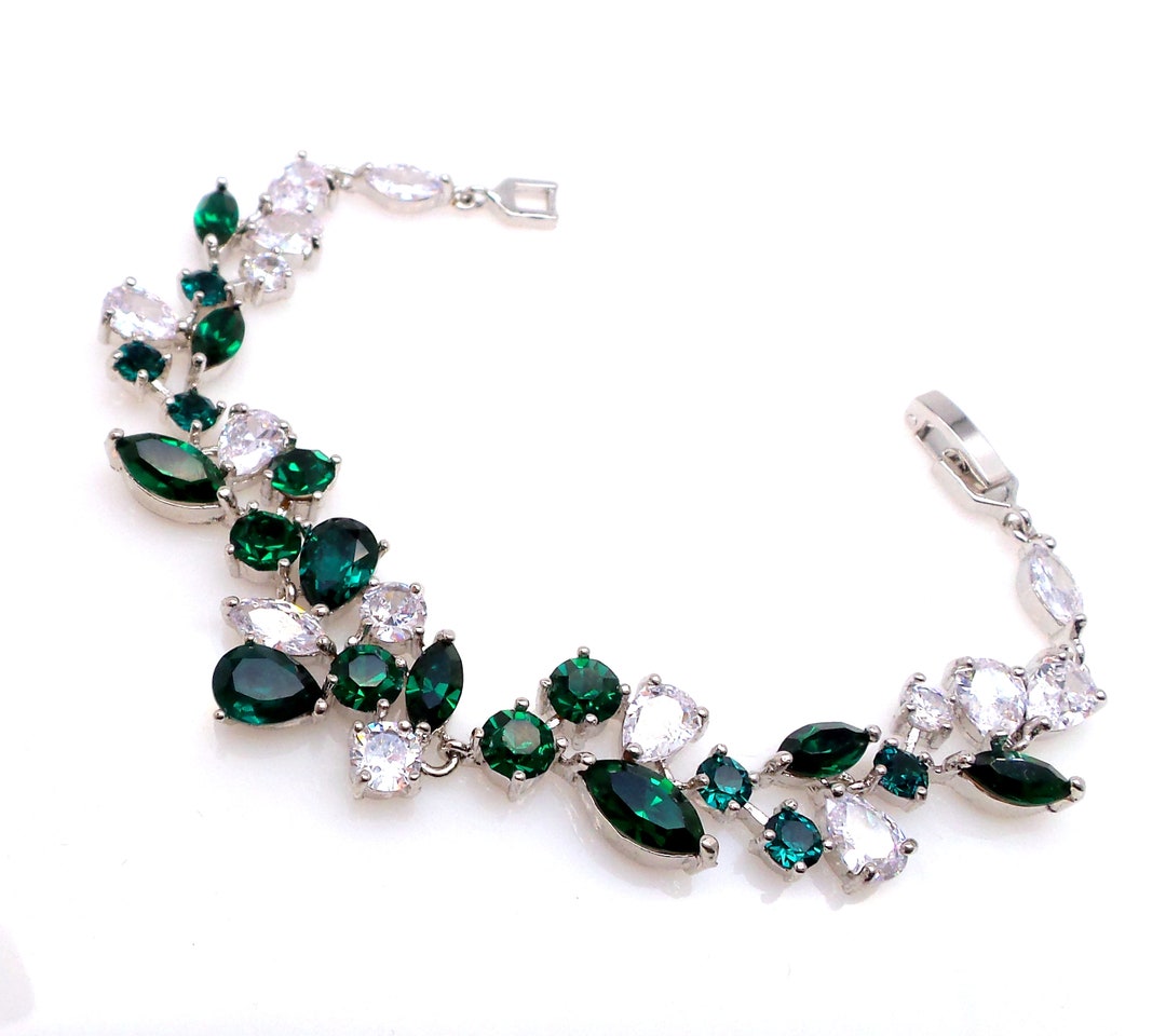 Bridal Jewelry Bracelet Prom Wedding Gift Pageant Vine Clear - Etsy